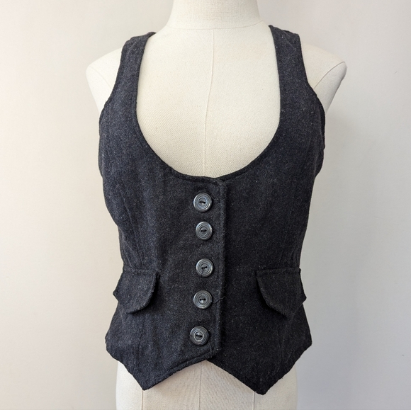 Tops | Y2k Wool Blend Waistcoat Button Front Vest Alice | Poshmark